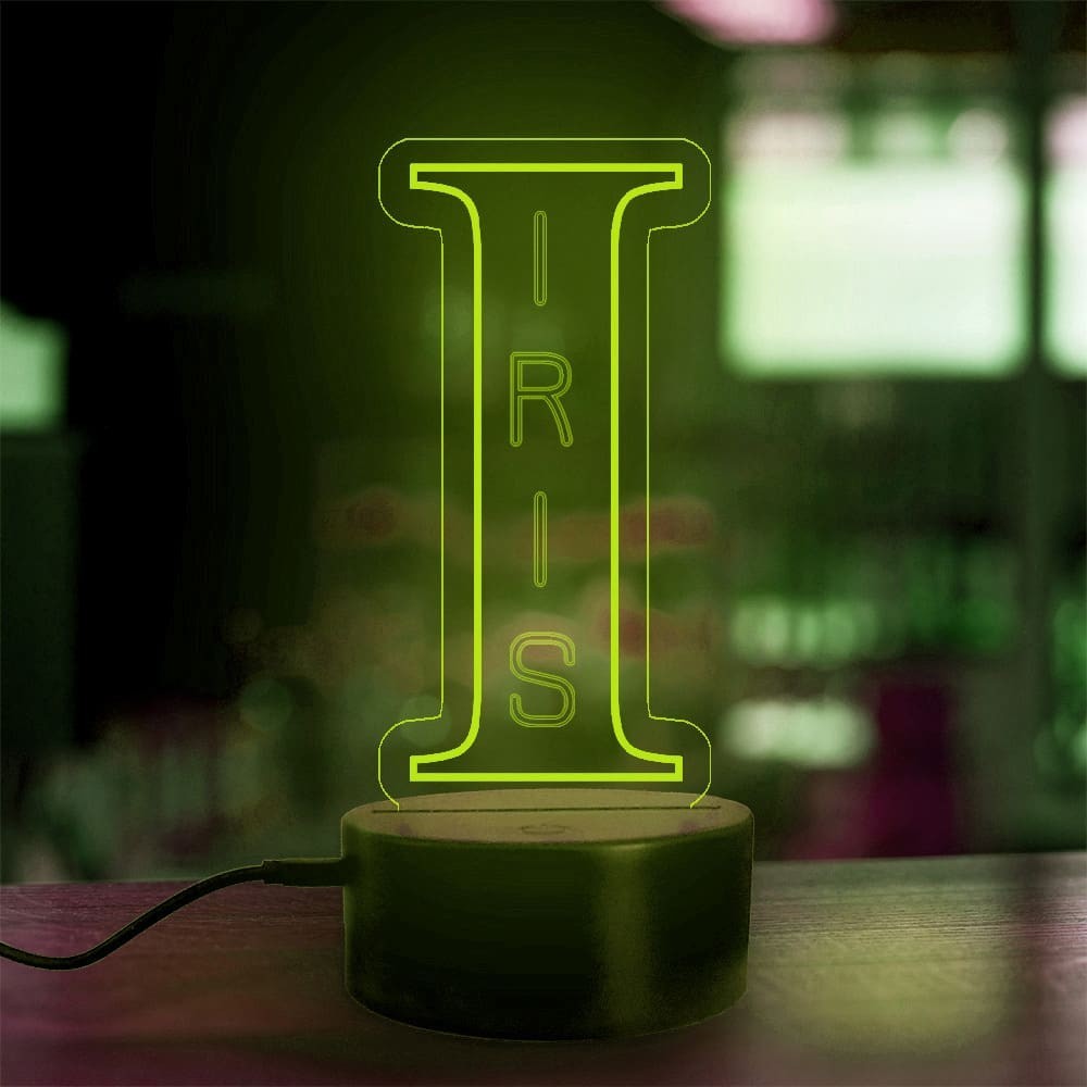 Personalized RGB name lamp in Plexiglas letter I